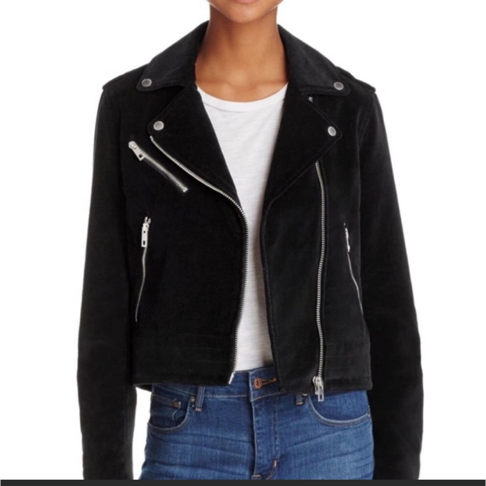 Rag And Bone Mercer Velvet Biker Jacket In Black - Gem